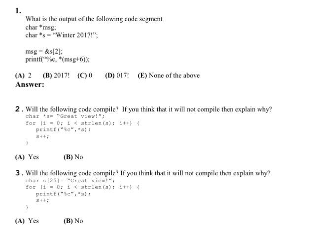 Solved 1. What is the output of the following code segment | Chegg.com