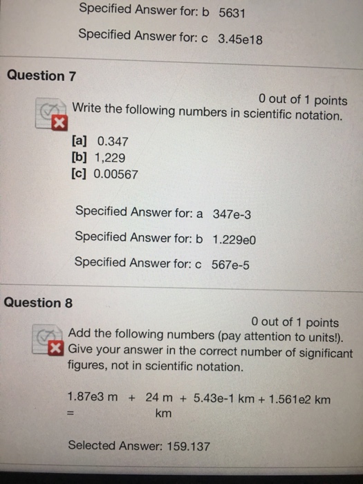 Solved Write the following numbers in scientific notation. | Chegg.com