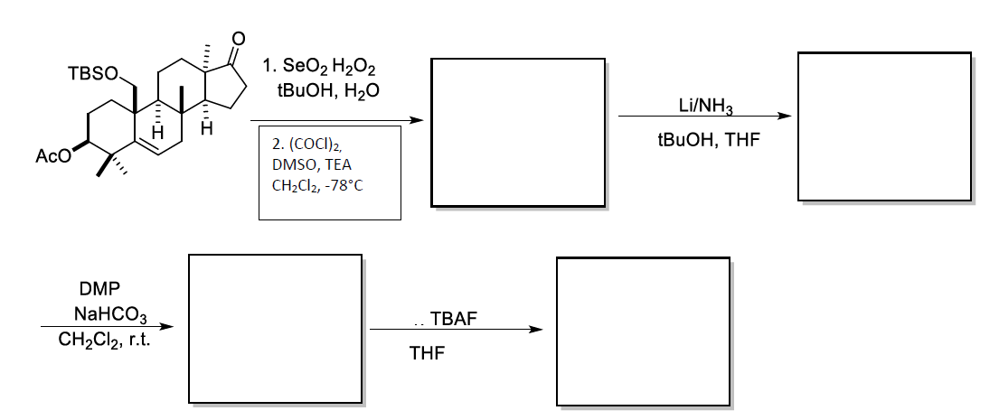 Solved TBSO 1. SeO2 H202 tBuOH, H20 Li/NH3 tBuOH, THE AcO 2. | Chegg.com