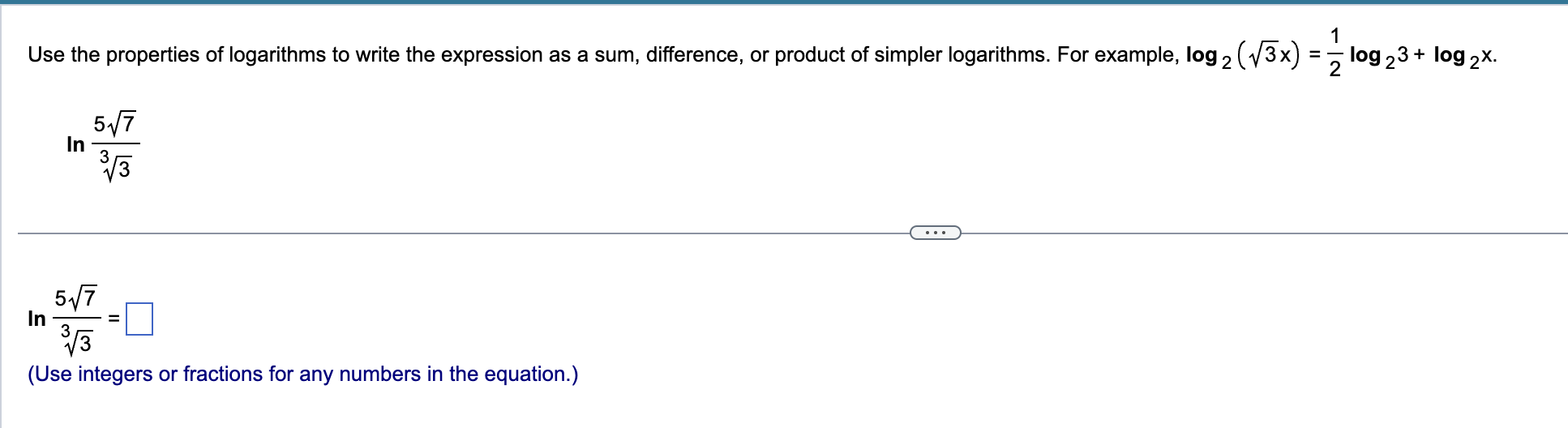 Solved Use the properties of logarithms to write the | Chegg.com
