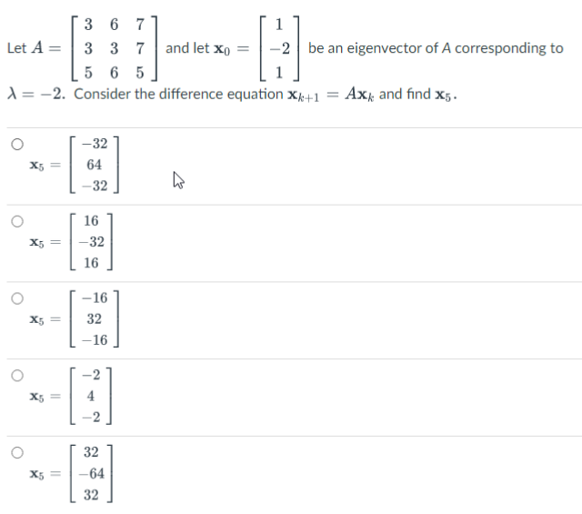 Solved Let A=⎣⎡335636775⎦⎤ and let x0=⎣⎡1−21⎦⎤ be an | Chegg.com