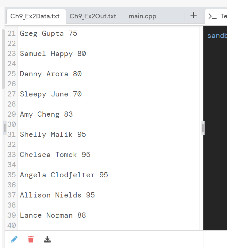 Solved Write a program that reads students’ names followed | Chegg.com