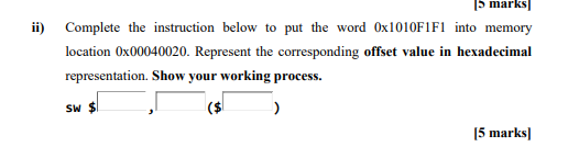 Solved c) Considering the MIPS memory snippet and register | Chegg.com