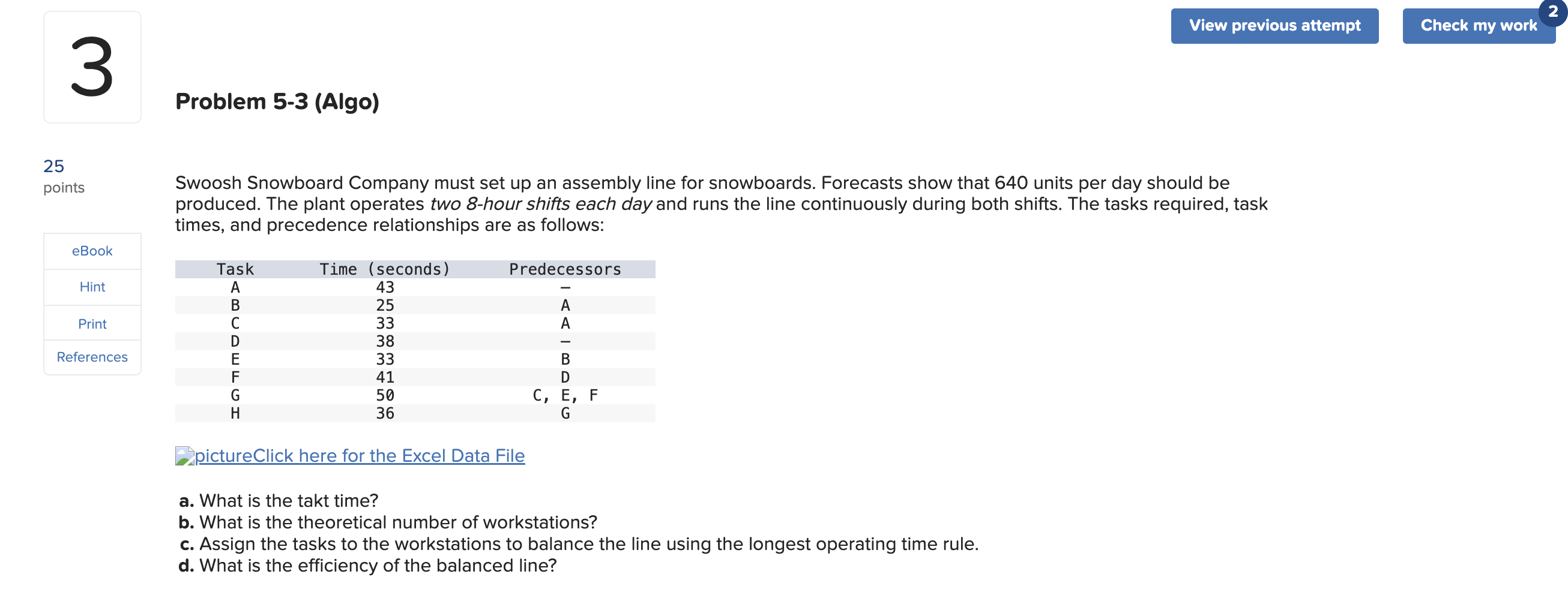 Solved Problem 5-3 (Algo)Swoosh Snowboard Company must set | Chegg.com
