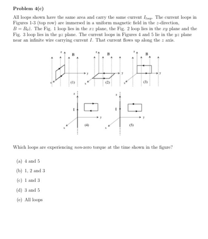 Solved Problem 4(e) All loops shown have the same area and | Chegg.com