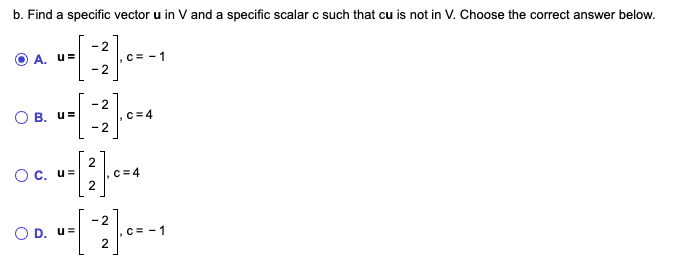 Solved Let V be the set of vectors shown | Chegg.com