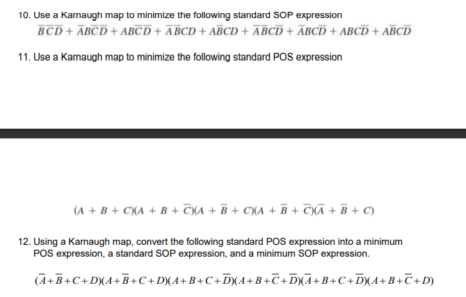 Solved 10. Use a Karnaugh map to minimize the following | Chegg.com