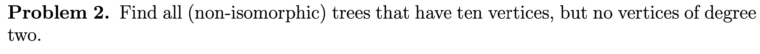 Solved Problem 2. Find all (non-isomorphic) trees that have | Chegg.com