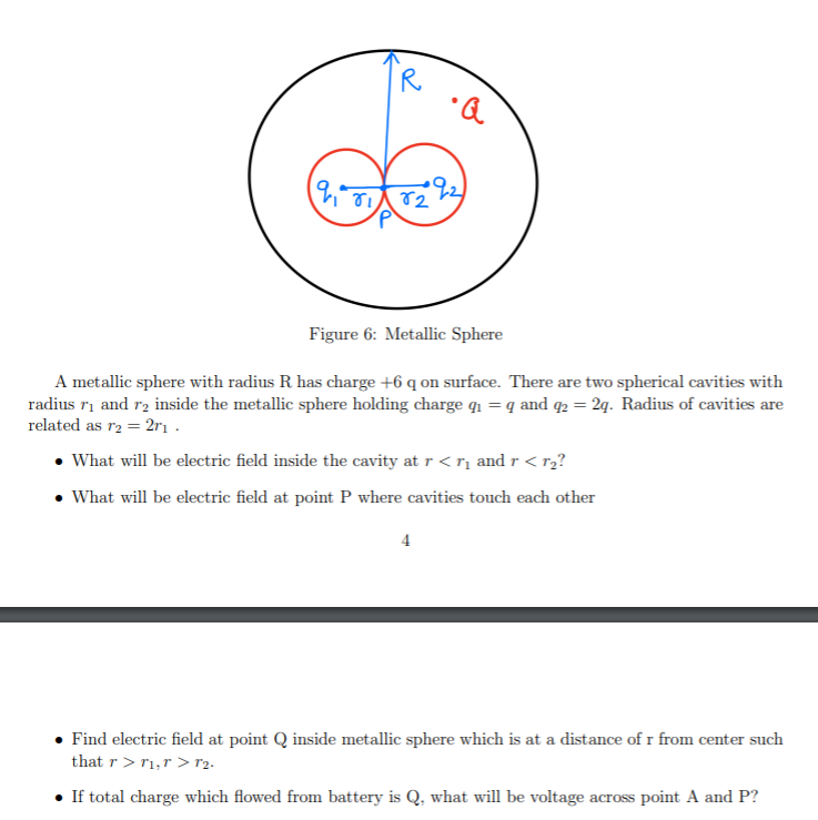 Solved R Q जन o 82 92 Figure 6: Metallic Sphere A metallic | Chegg.com