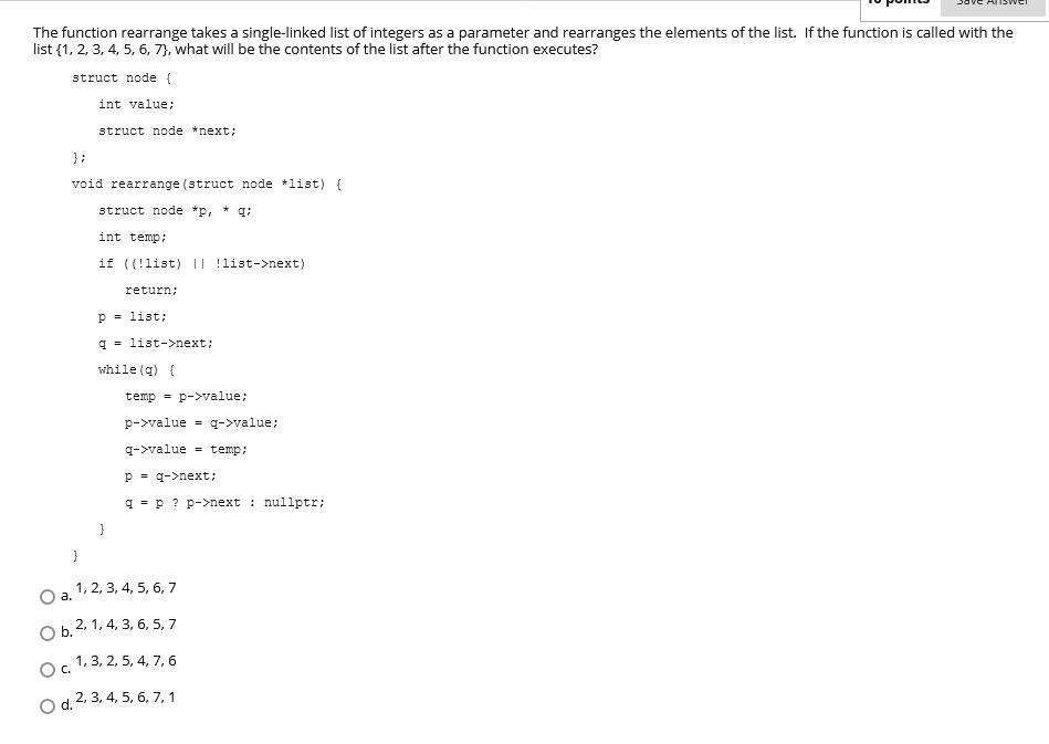 Solved The function rearrange takes a single-linked list of | Chegg.com