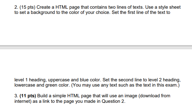 Solved 2. (15 pts) Create a HTML page that contains two | Chegg.com