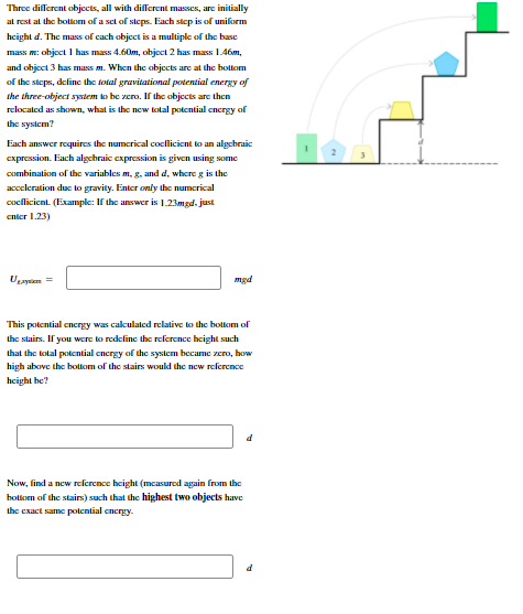 Solved Three different objects, all with different masses, | Chegg.com