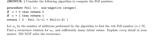 Solved (BONUS: ) Consider the following algorithm to compute | Chegg.com