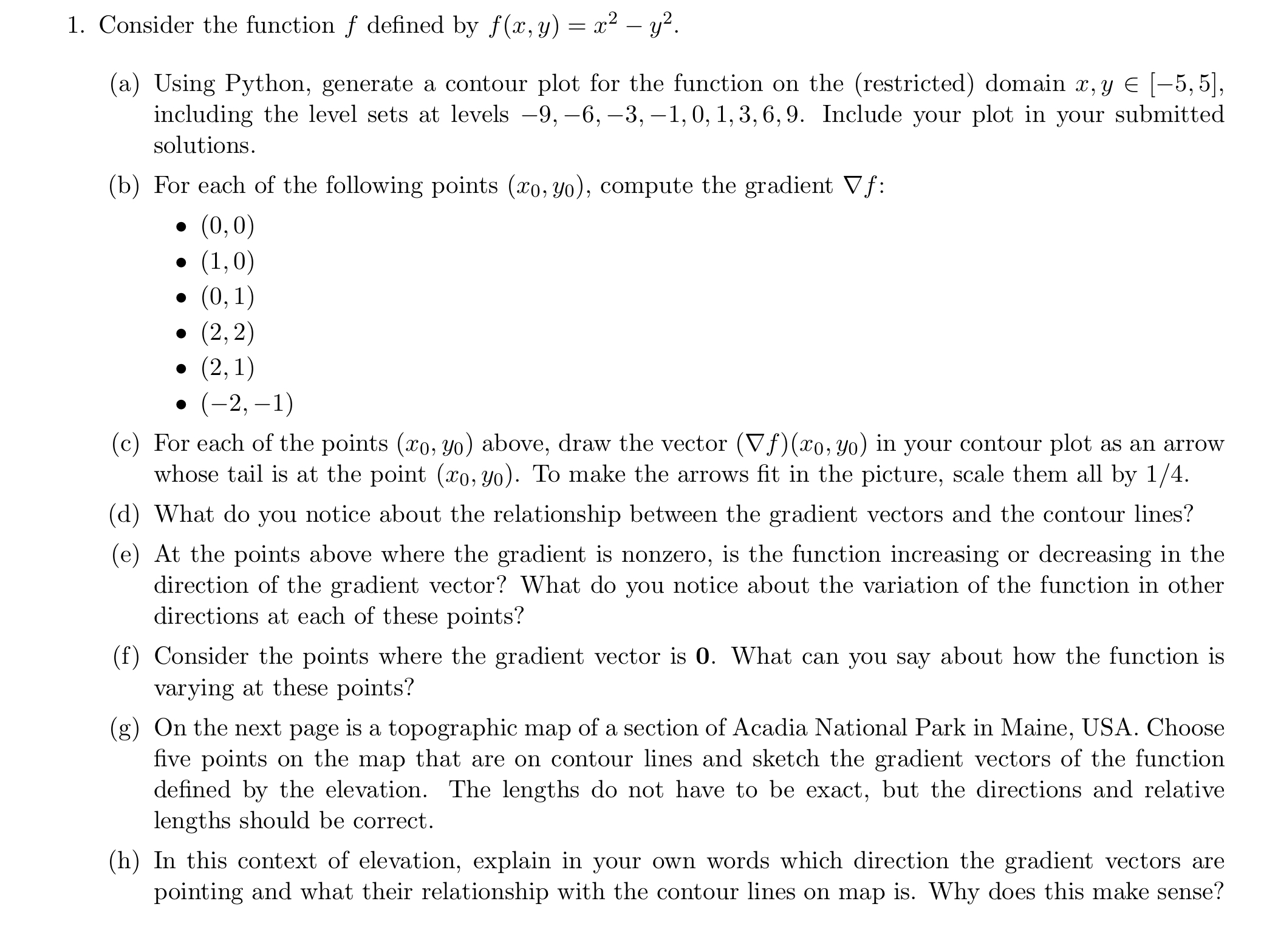 Solved 1 Consider The Function F Defined By F X Y X2−y2