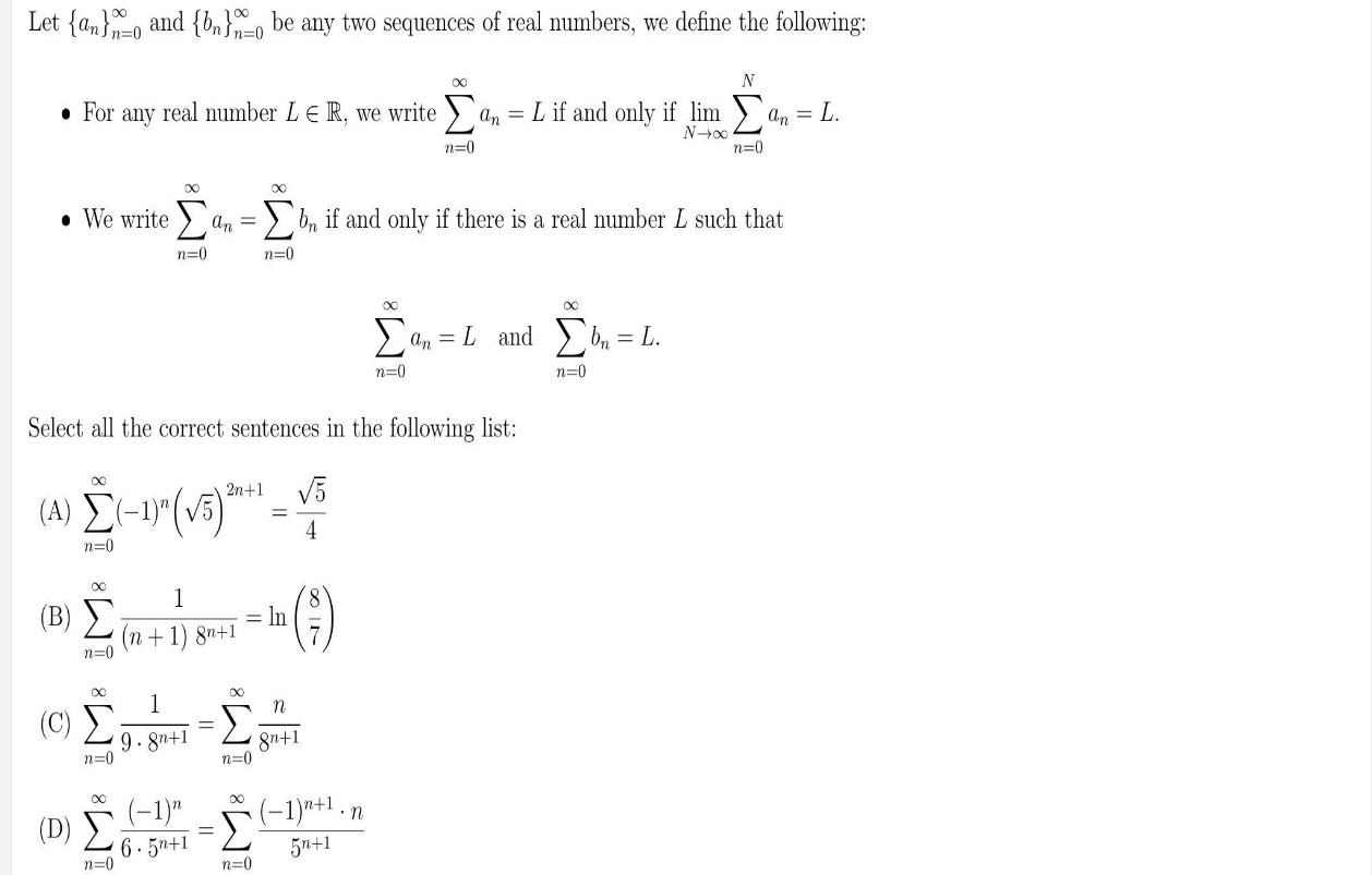 Solved Let {an}=, and {bn}