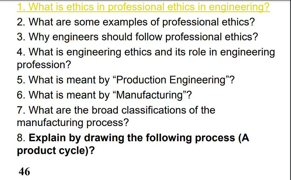 Solved 1. What is ethics in professional ethics in | Chegg.com
