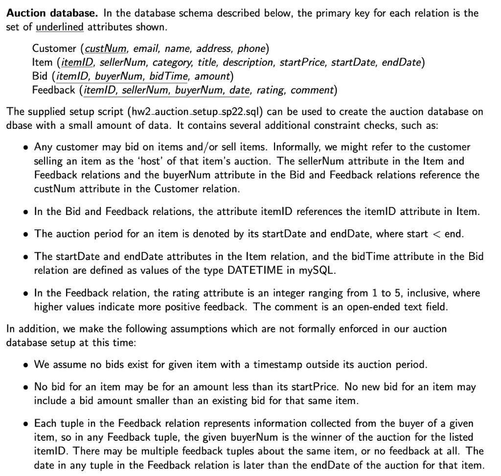 Solved SQL Query Question - here is background about the | Chegg.com
