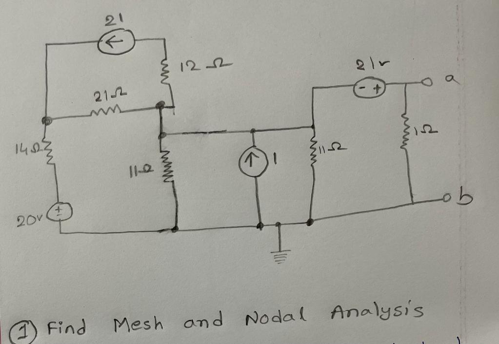 Solved (1) Find Mesh and Nodal Analysis using superposition | Chegg.com