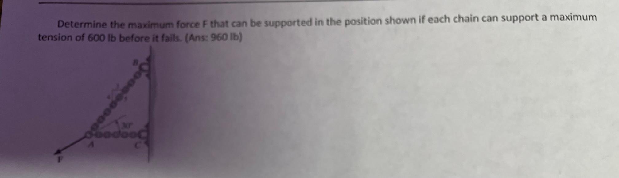 Solved Determine The Maximum Force F That Can Be Supported