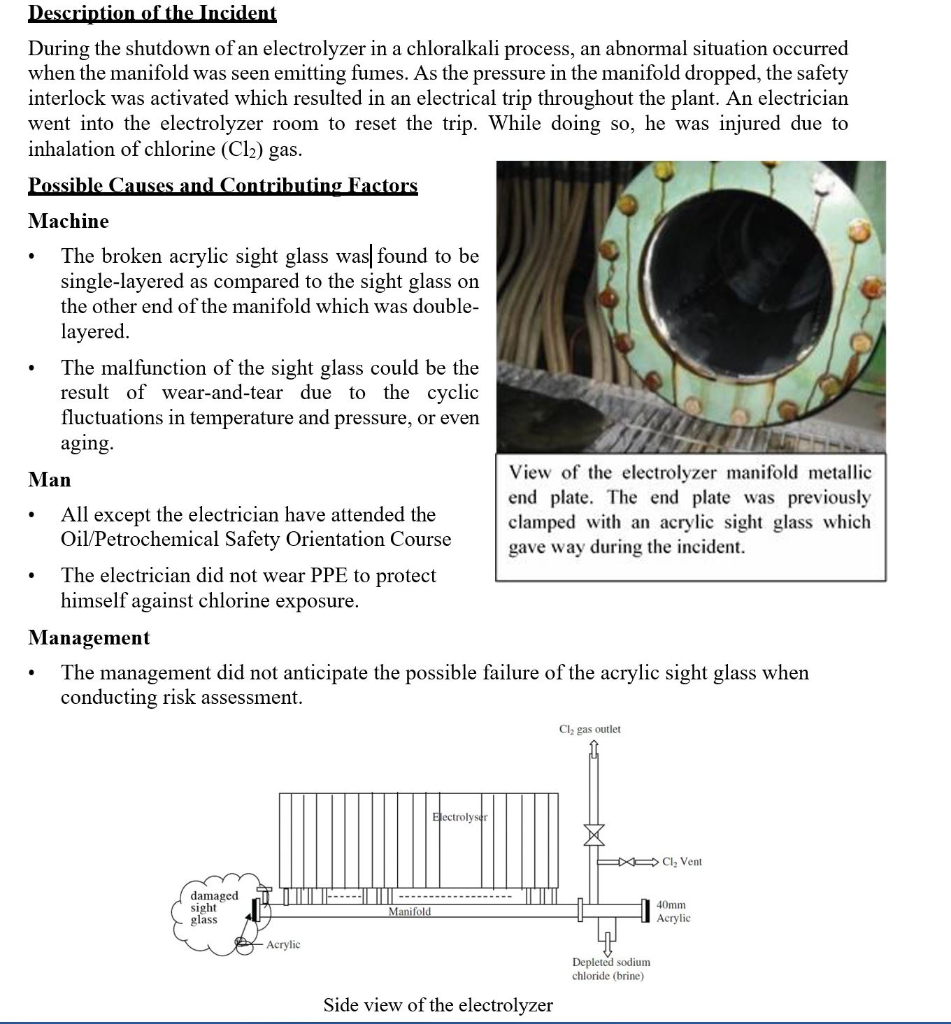 Solved During the shutdown of an electrolyzer in a | Chegg.com
