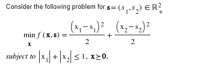 Solved Consider the following problem for s= ($,,S2) ER? | Chegg.com