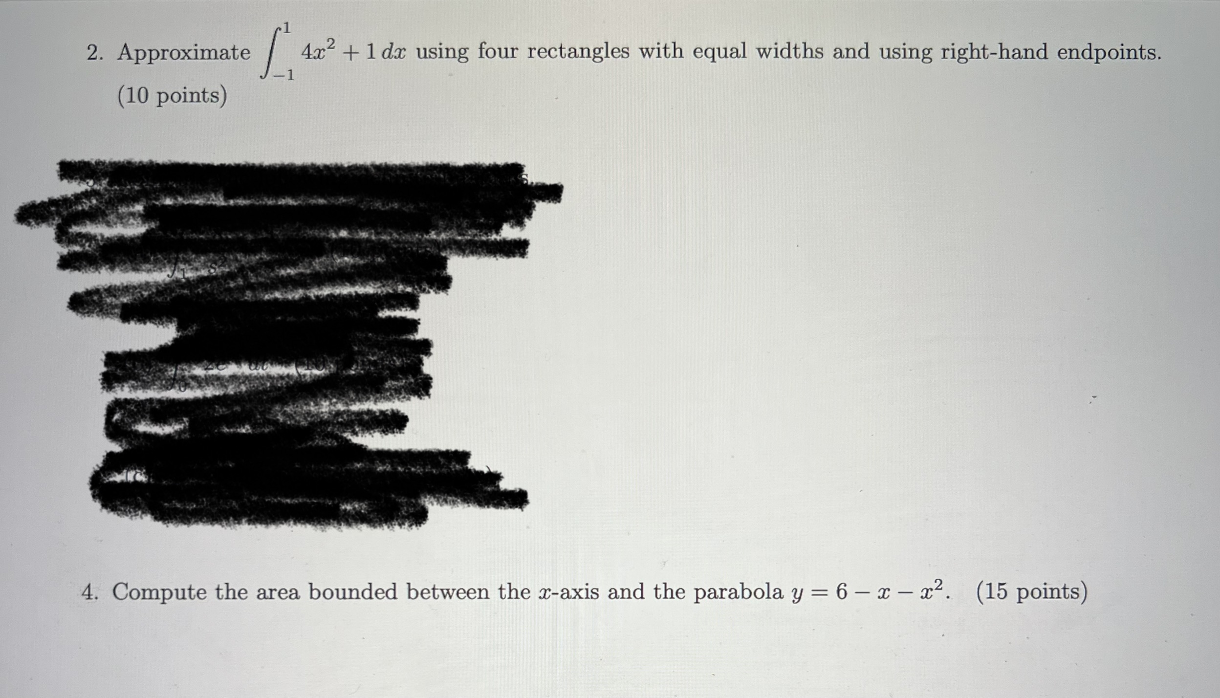 Solved 2. Approximate ∫−114x2+1dx using four rectangles with | Chegg.com