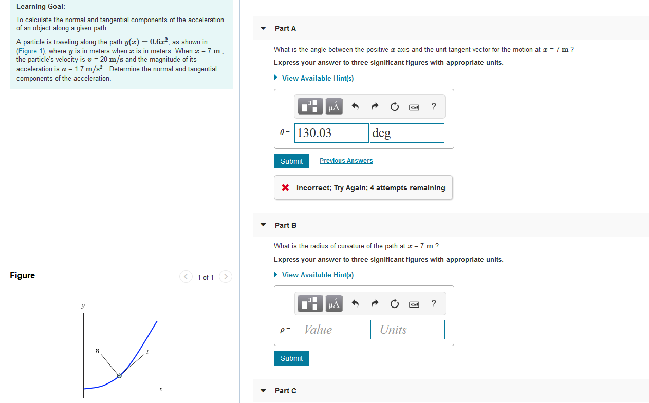 Solved Part A Learning Goal: To calculate the normal and | Chegg.com