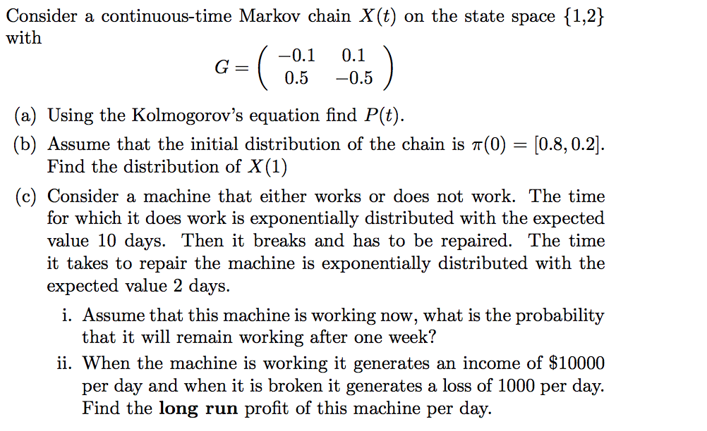 Solved Consider a continuous-time Markov chain X(t) on the | Chegg.com