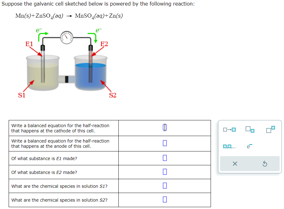 Solved Mn(s)+ZnSO4(aq)→MnSO4(aq)+Zn(s) | Chegg.com