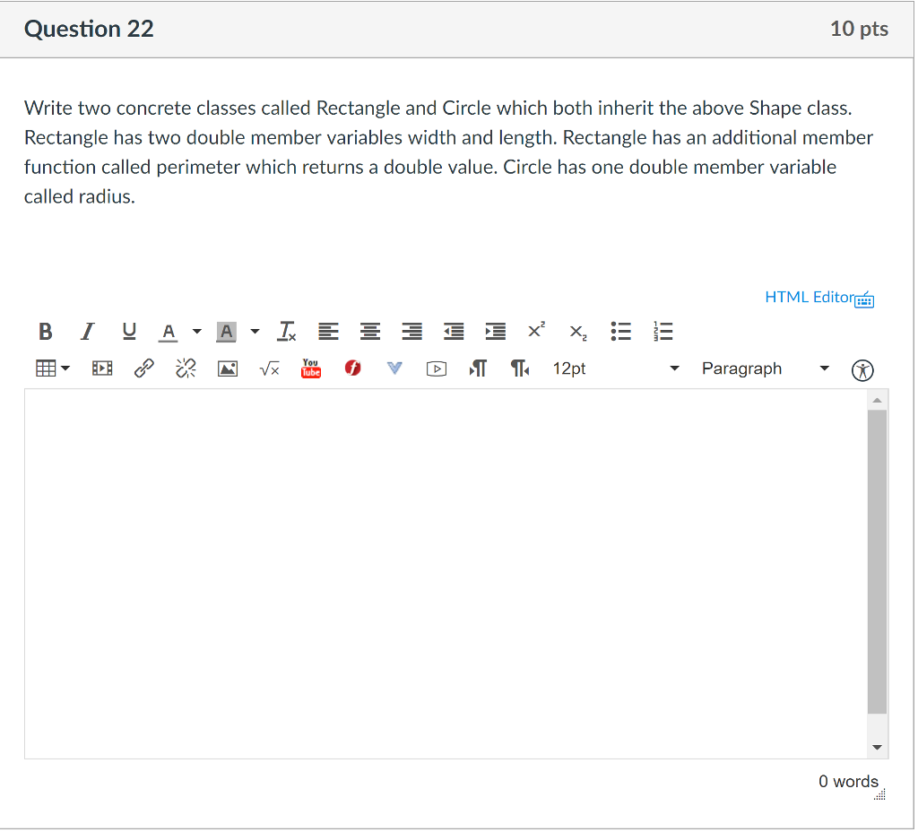 Solved Question 22 10 pts Write two concrete classes called | Chegg.com
