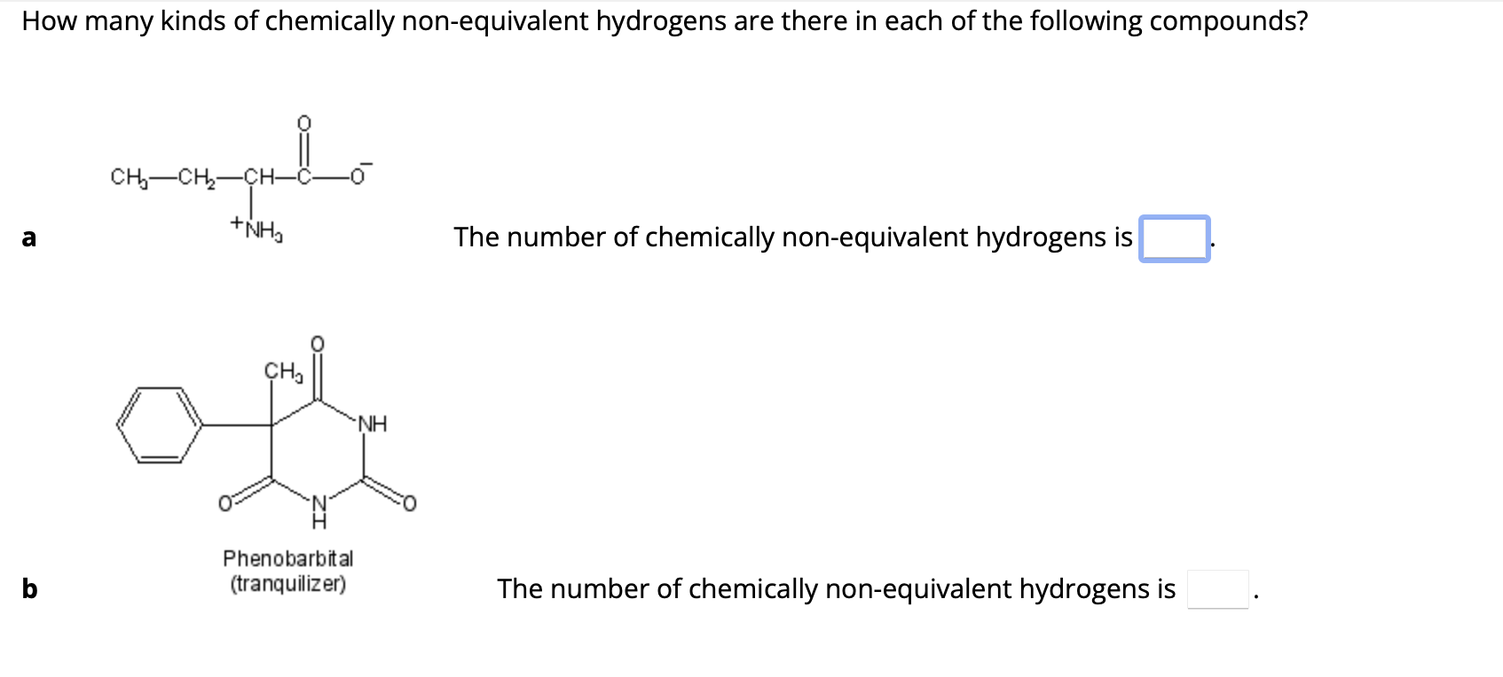 Solved How many kinds of chemically non-equivalent hydrogens | Chegg.com
