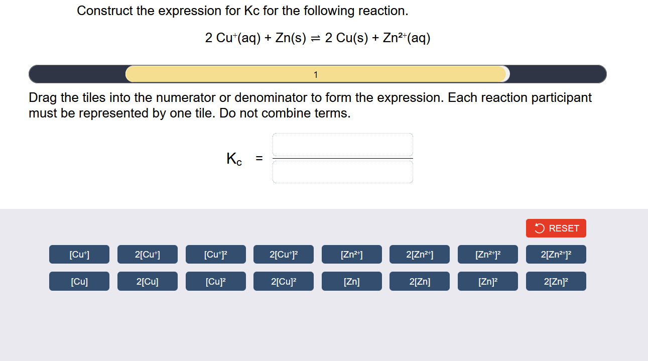Solved Construct the expression for Kc for the following | Chegg.com