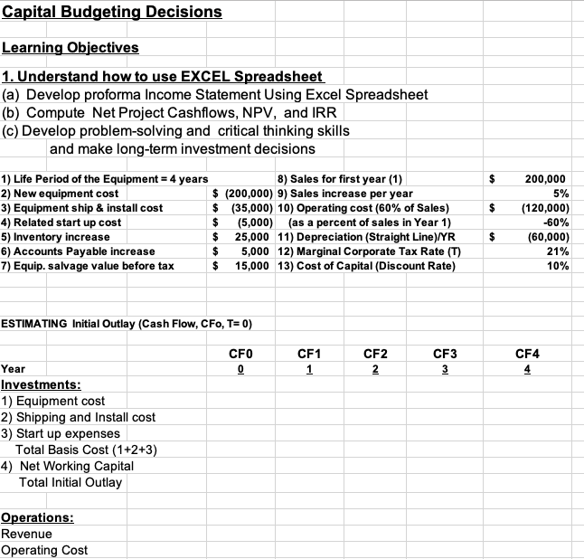 Operating Cost Depreciation EBIT Taxes Net Income Add | Chegg.com