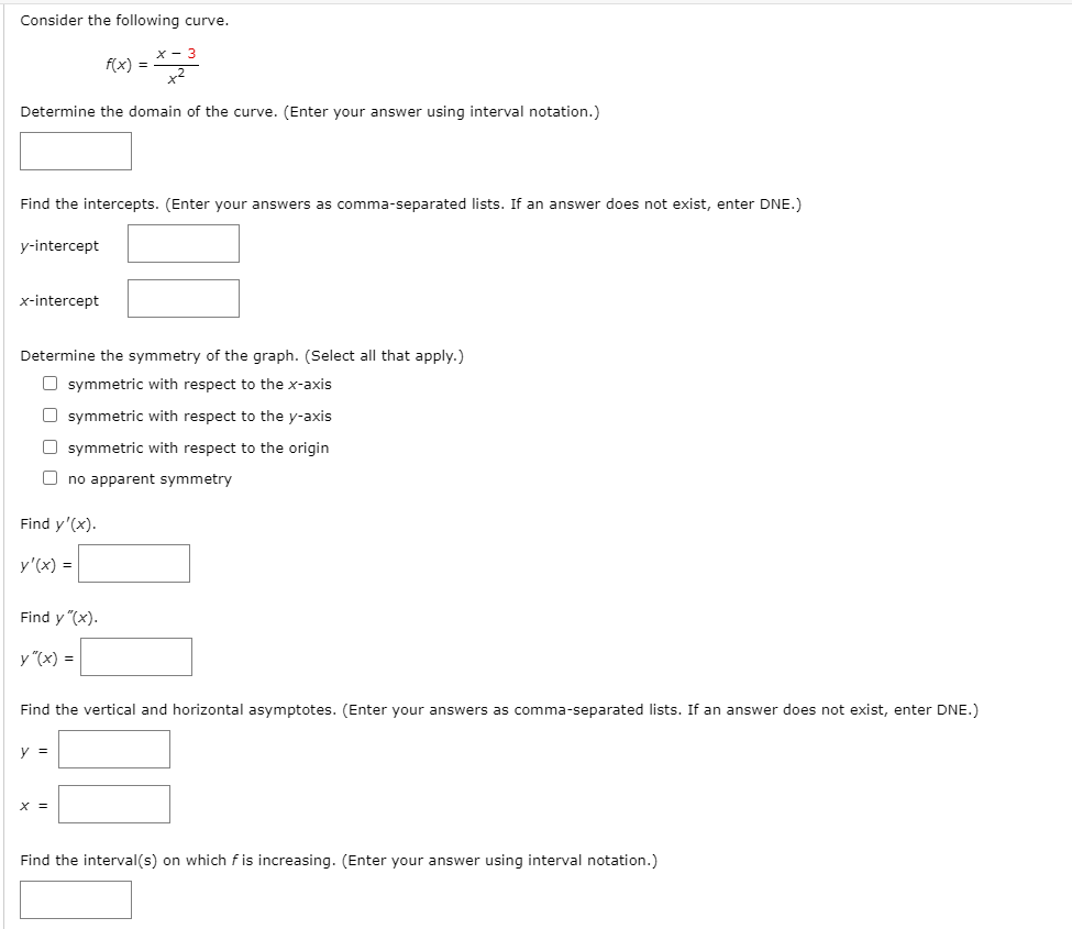 Solved Consider the following curve. f(x) = **29 Determine | Chegg.com