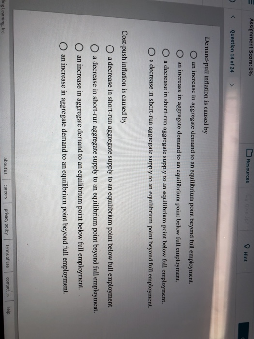 Solved Assignment Score: 0% Resources Hint | Chegg.com