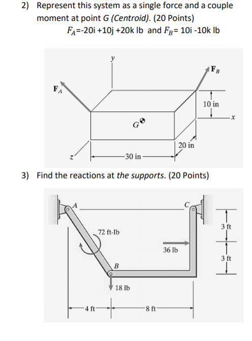 Solved 2) Represent this system as a single force and a | Chegg.com