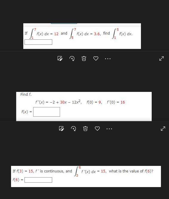 Solved If ∫17f(x)dx=12 and ∫57f(x)dx=3.6, find ∫15f(x)dx. | Chegg.com