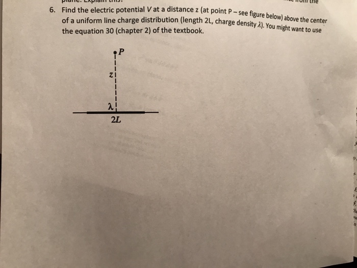 Solved WOT the Find the electric potential V at a distance z | Chegg.com