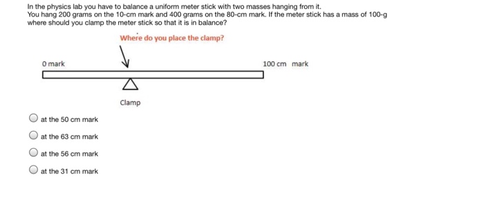 Solved In the physics lab you have to balance a uniform | Chegg.com