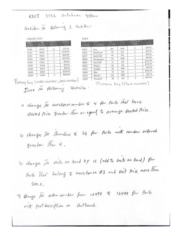 Solved Write the queries in SQL and display the table. | Chegg.com