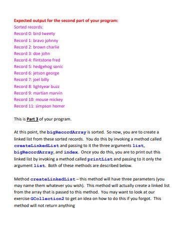 Solved Expected output for the second part of your program: | Chegg.com