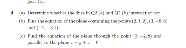 Solved 2. (a) Find the parametric equation of the line in R3 | Chegg.com