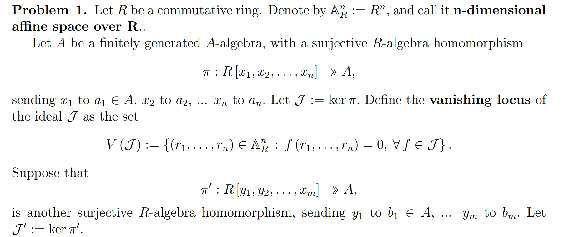 Solved Problem 1. Let R be a commutative ring. Denote by | Chegg.com