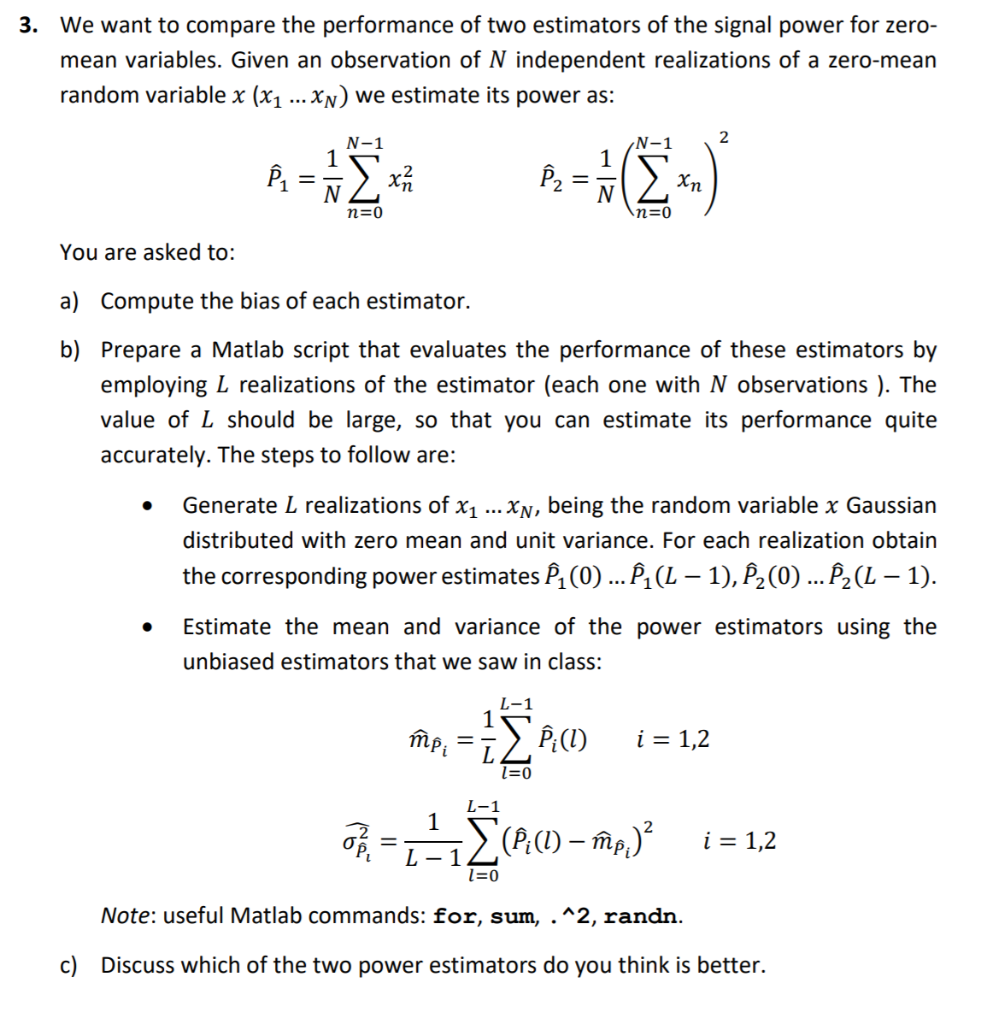 3. We want to compare the performance of two | Chegg.com
