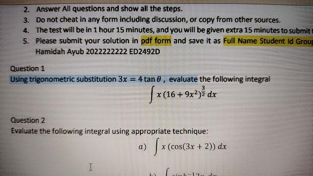 Solved 2. Answer All questions and show all the steps. 3. Do | Chegg.com