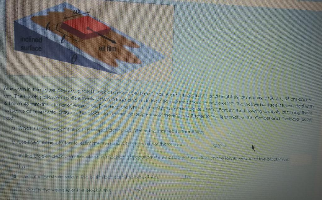 Solved inclined surface gilim As shown in the figure above, | Chegg.com