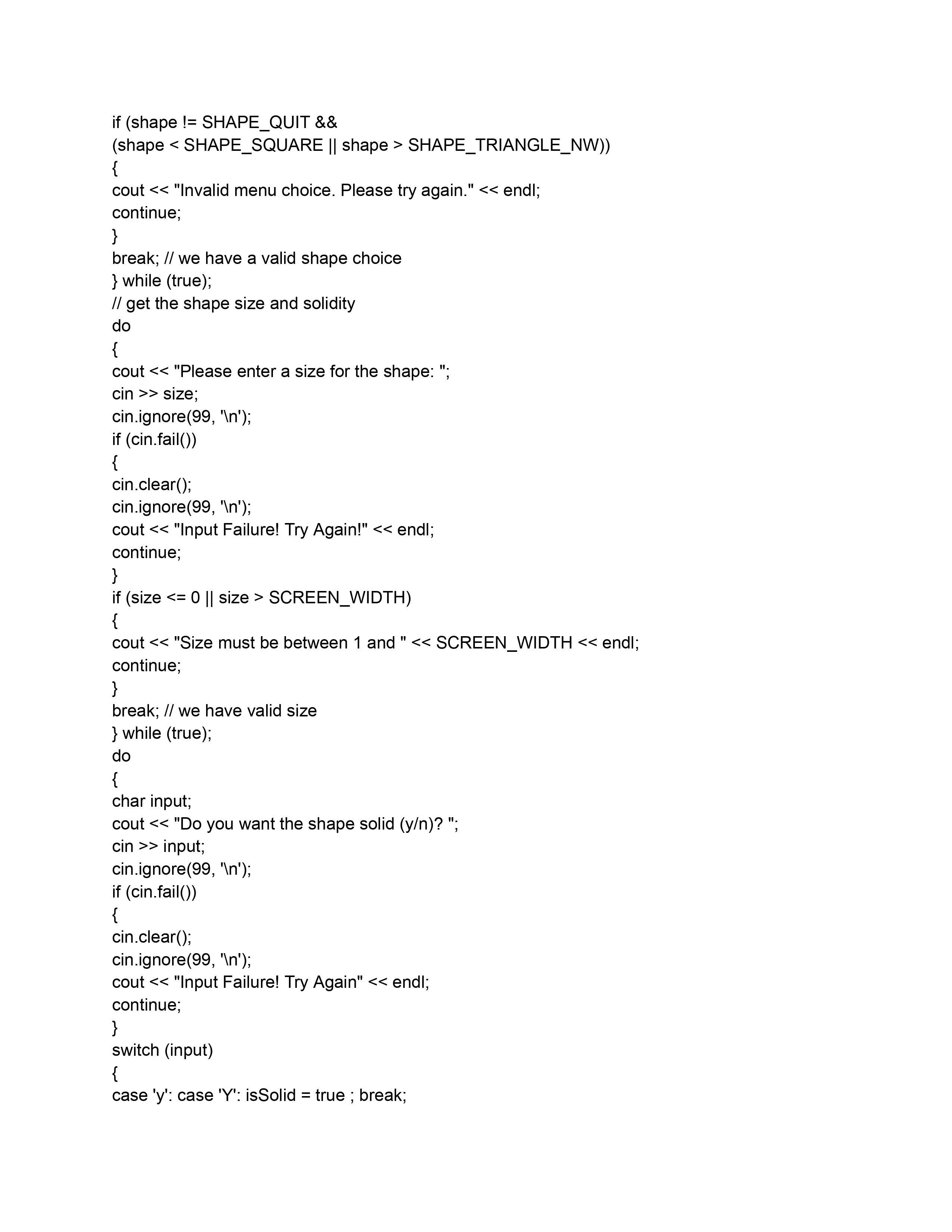 Solved \#include using namespace std; // shape definitions | Chegg.com