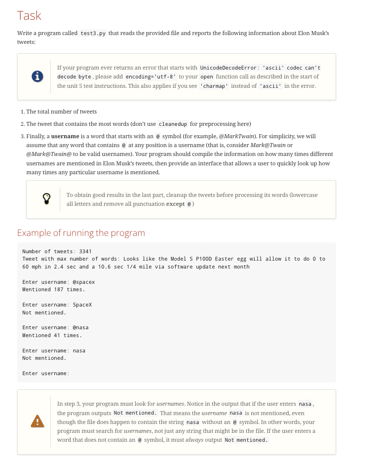 Solved Write a program called test3.py that reads the | Chegg.com