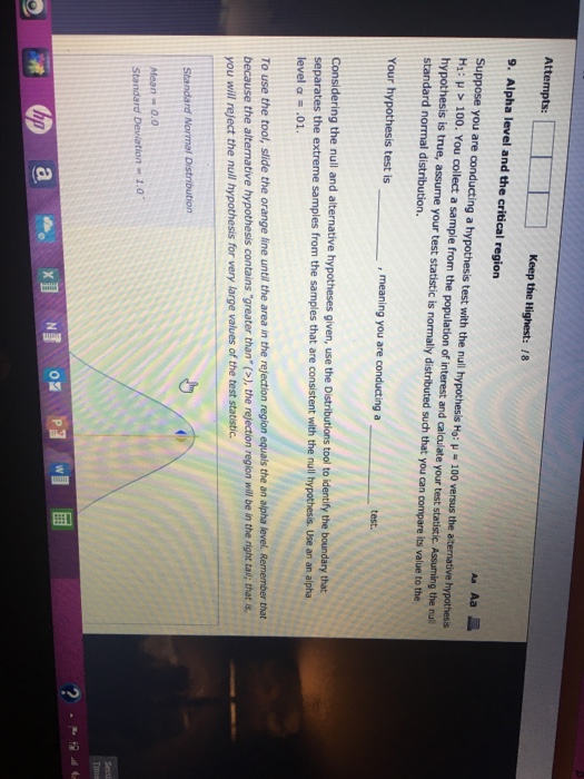 Solved 9. Alpha level and the critical region Suppose you | Chegg.com