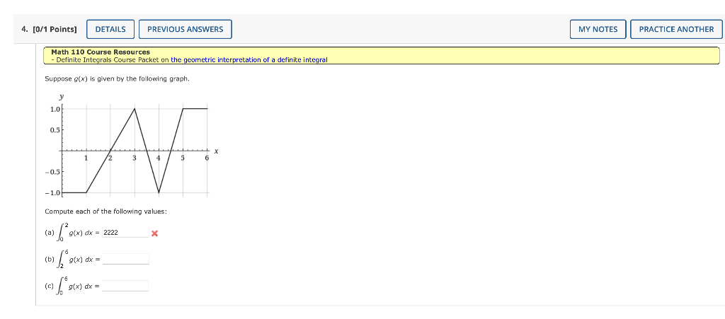 Solved Math 110 Course Resources - Definite Integrals Course | Chegg.com
